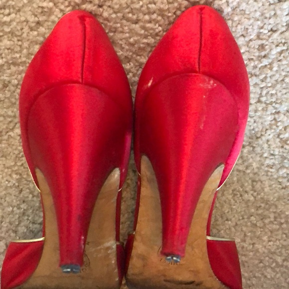 Gucci | Shoes | Vintage Gucci Satin Red Heels | Poshmark